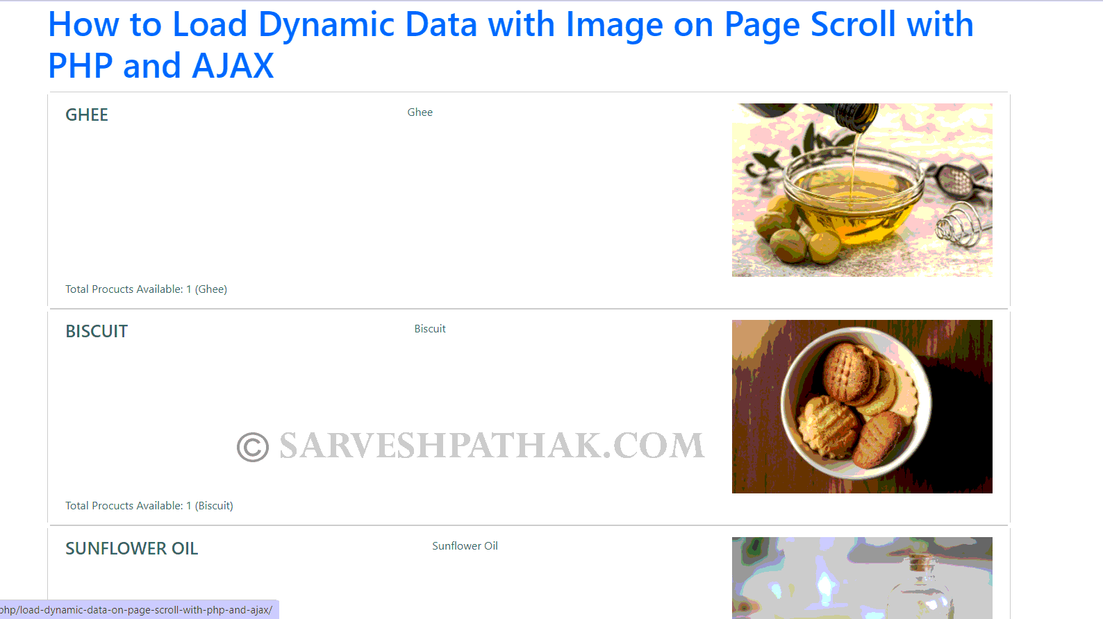How To Load Dynamic Data With Image On Page Scroll With Php And Ajax